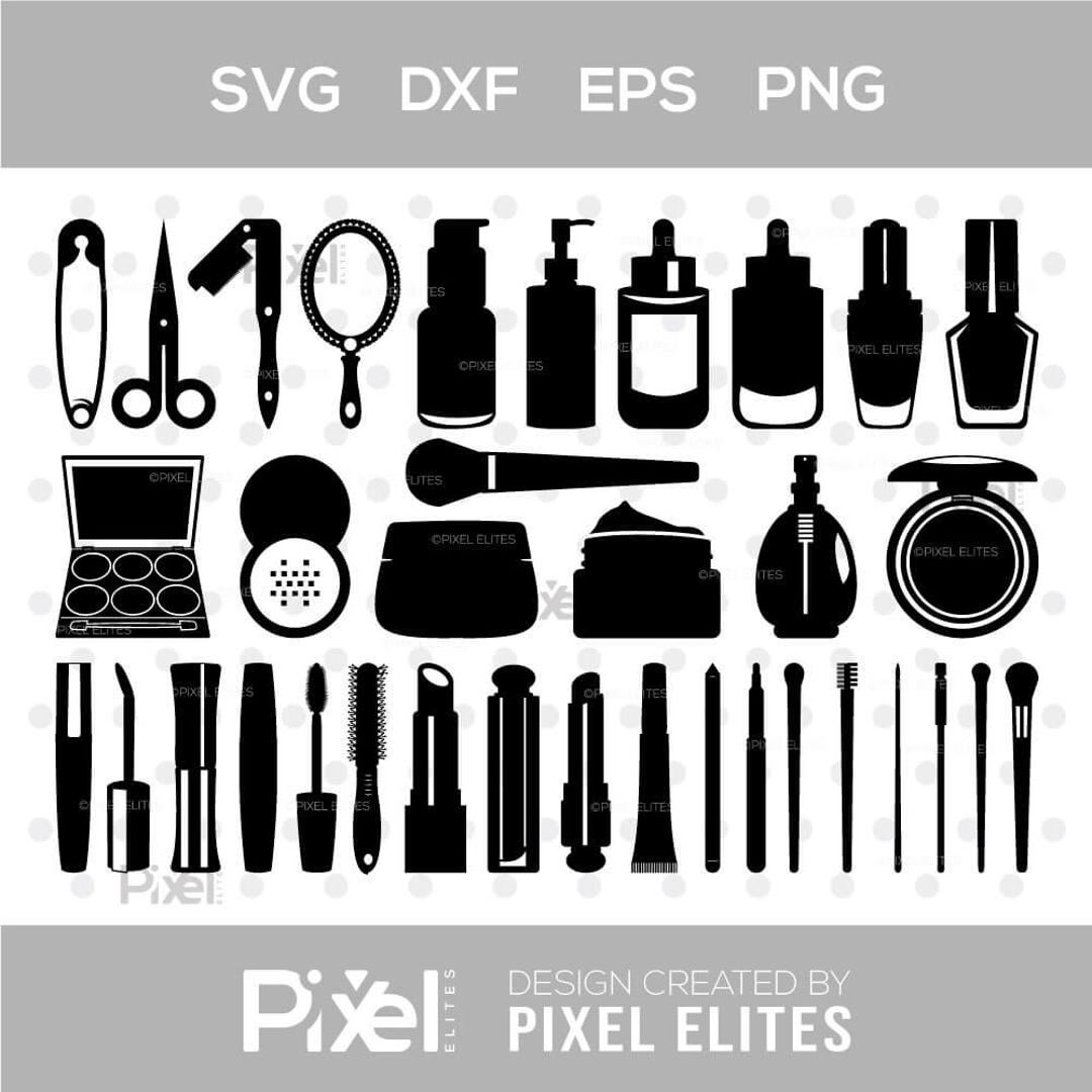 Cosmetics SVG Silhouette Bundle | Makeup & Beauty Tools SVG Cut Files ...