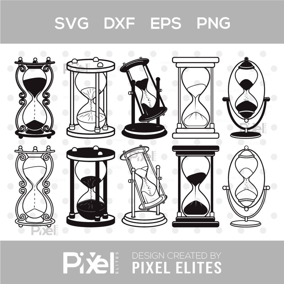 Hourglass Silhouette, Hourglass Clock Svg, Hourglass Time Svg, Sand ...