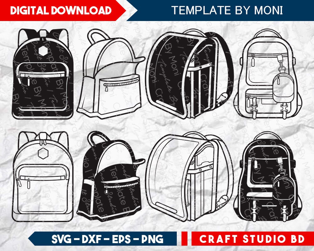 School Backpack Silhouette School Svg Bookbag Svg Knapsack - Etsy
