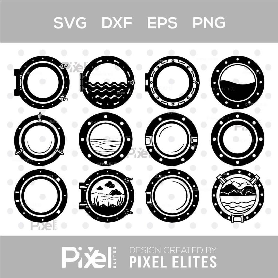 Porthole SVG Cut File Bundle, Cruise Ship, Vacation, Boat Porthole ...