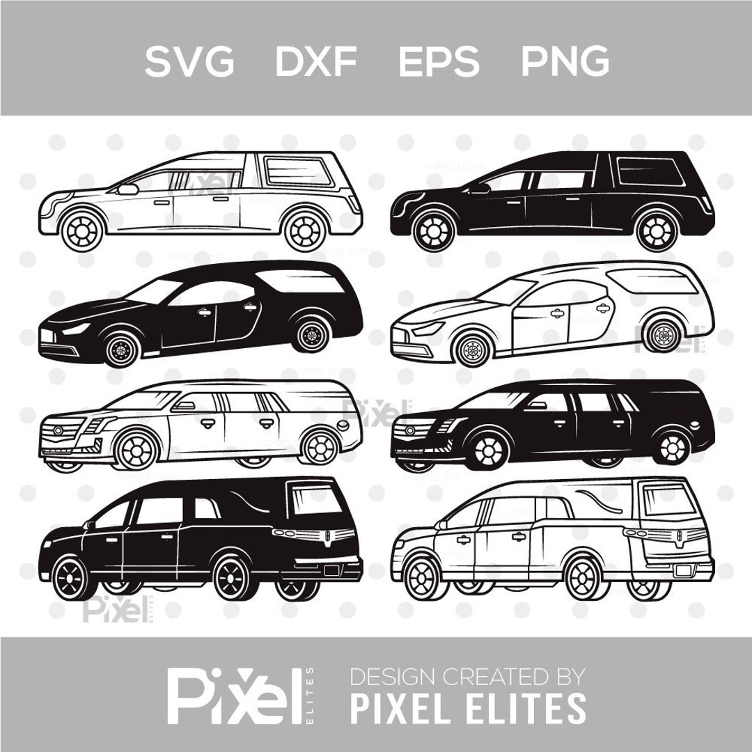 Hearses SVG Bundle | Silhouette & Outline Cricut Cut Files | Digital ...