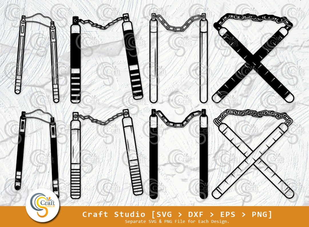 Nunchucks SVG, Nunchucks Silhouette, Martial Arts Svg, Nunchucks Ninja ...