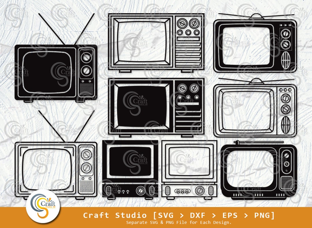 Television Silhouette, Retro TV Svg, Old Television Svg, TV Svg ...