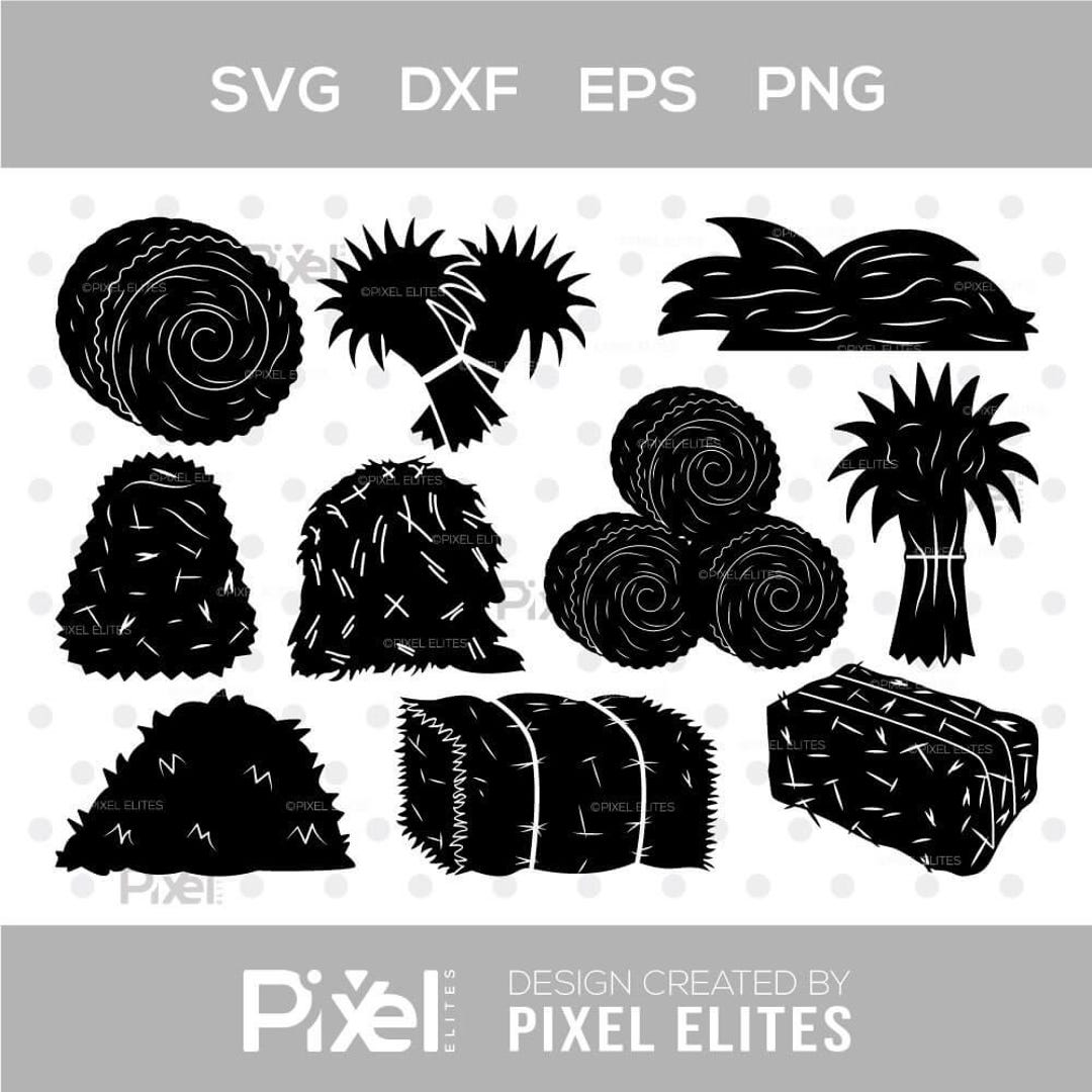 Hay SVG Cut Files Bundle, Farm Haystack Straw Bale Silhouette Cricut ...
