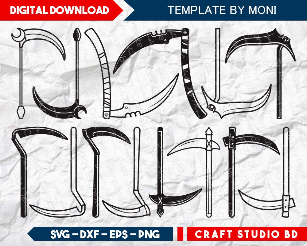 Scythe Silhouette Scythe Outline Svg Death Svg Grim Reaper | Etsy