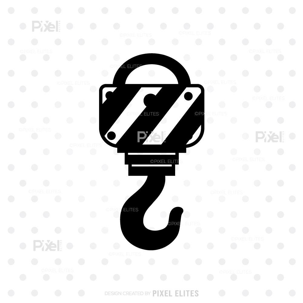 Crane Hook SVG Bundle: Construction Hoist Silhouette, Lifting Icon ...