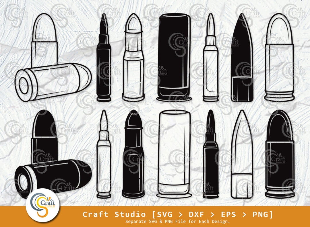 Bullet Silhouette, Gun Bullet Svg, Ammo Svg, Munition Svg, Bullets Sign ...