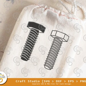Bolt & Screw SVG Bundle: Hardware Tool Silhouette Icons (digital ...