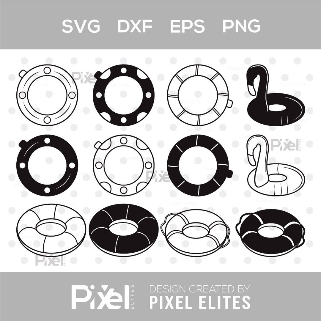 Swim Ring Silhouette, Swim Ring SVG, Swimming Tire Svg, Ring Buoy Svg ...