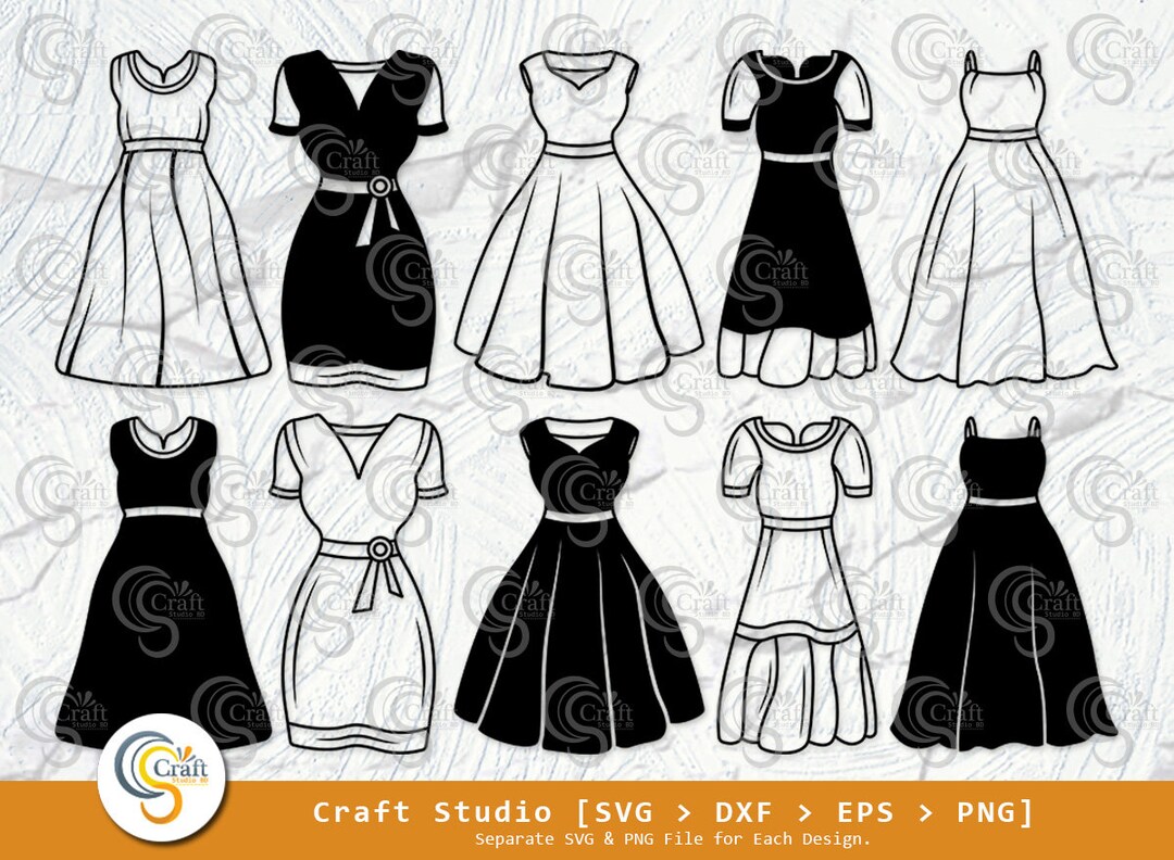 Women Frock Silhouette, Ladies Frock Svg, Frock Svg, Women Dress Svg ...