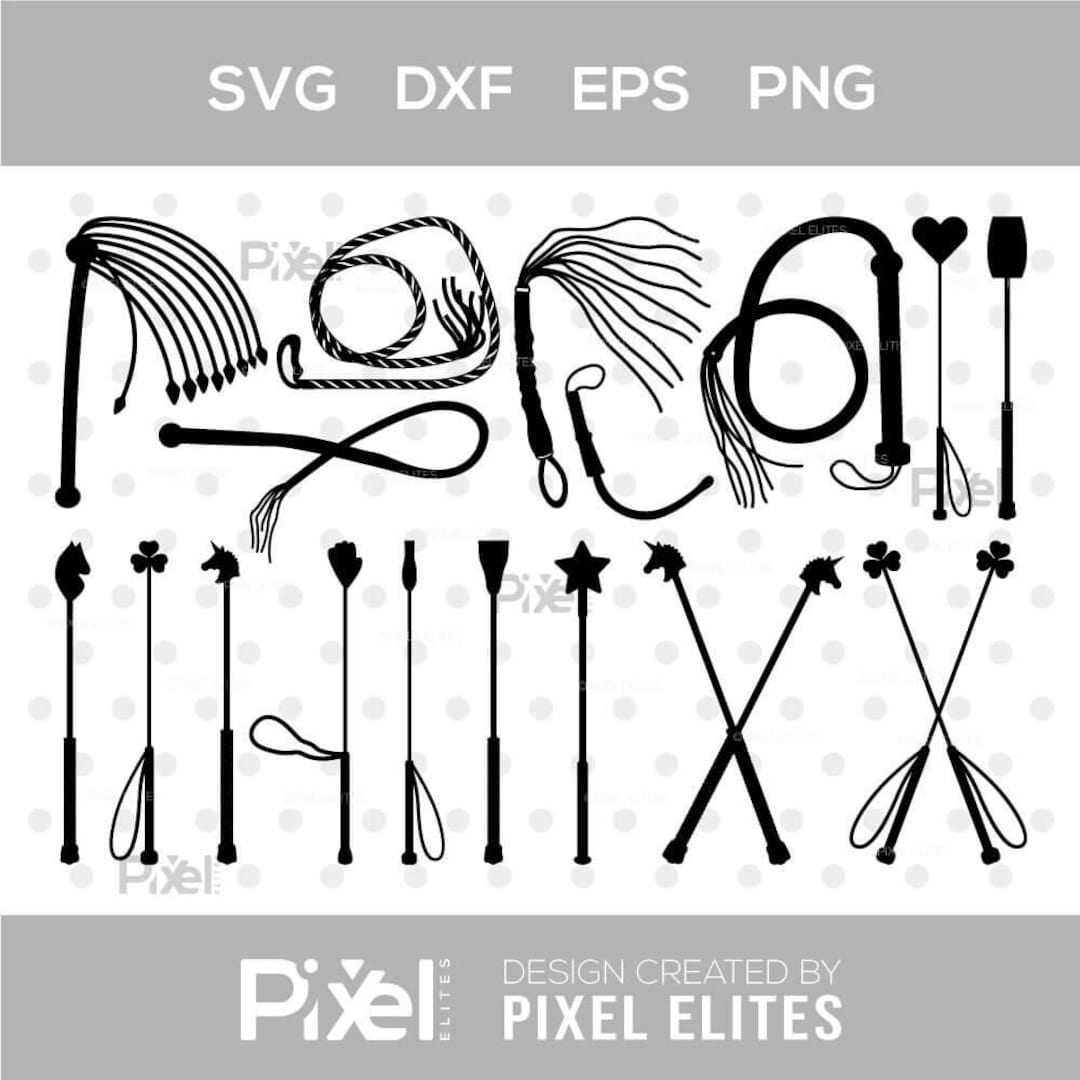 Riding Crop SVG Bundle: Equestrian Silhouette Cut Files (digital ...