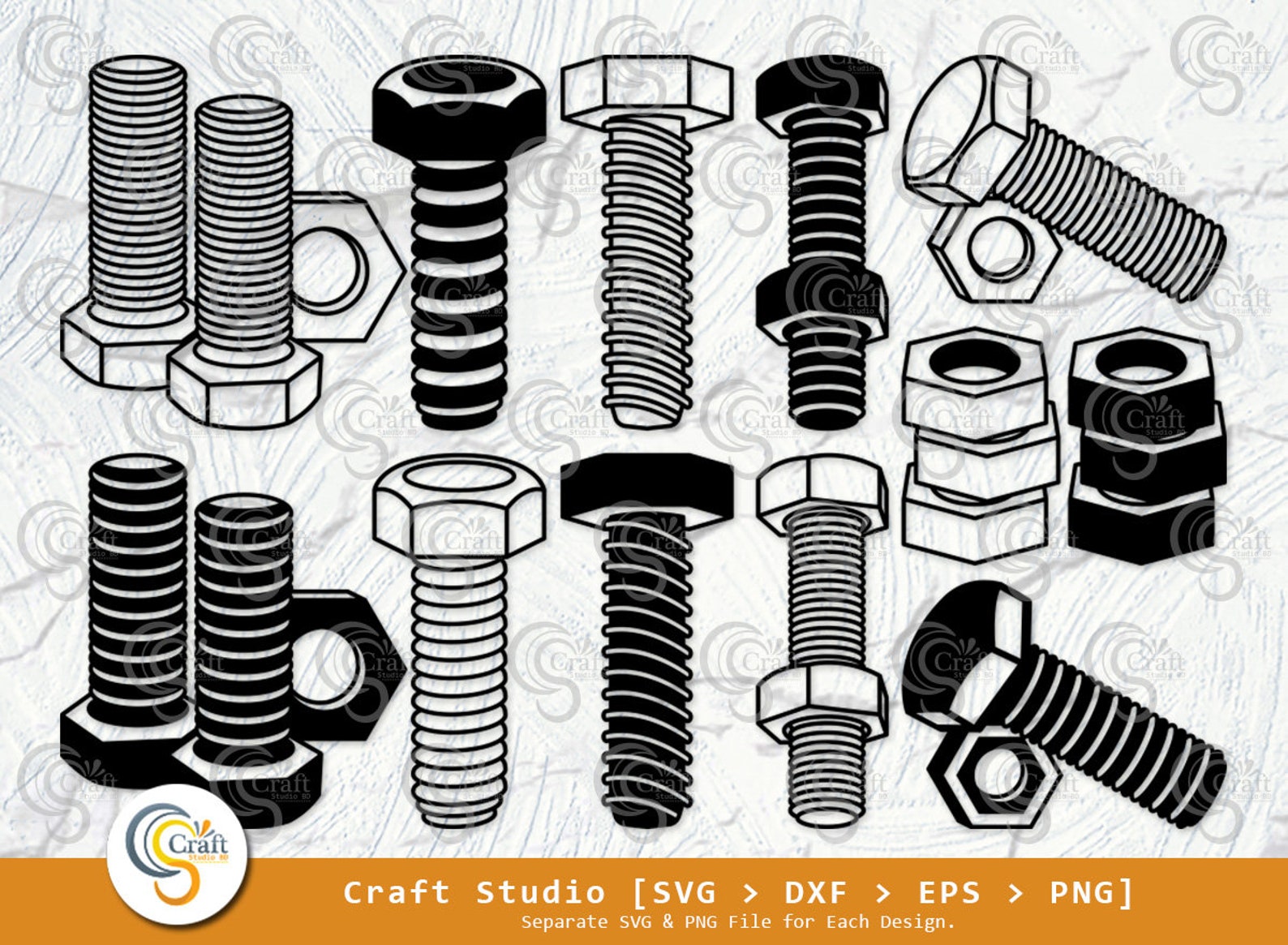 Bolt Screw Silhouette Screw Svg Hardware Tool Svg Bolt Svg - Etsy