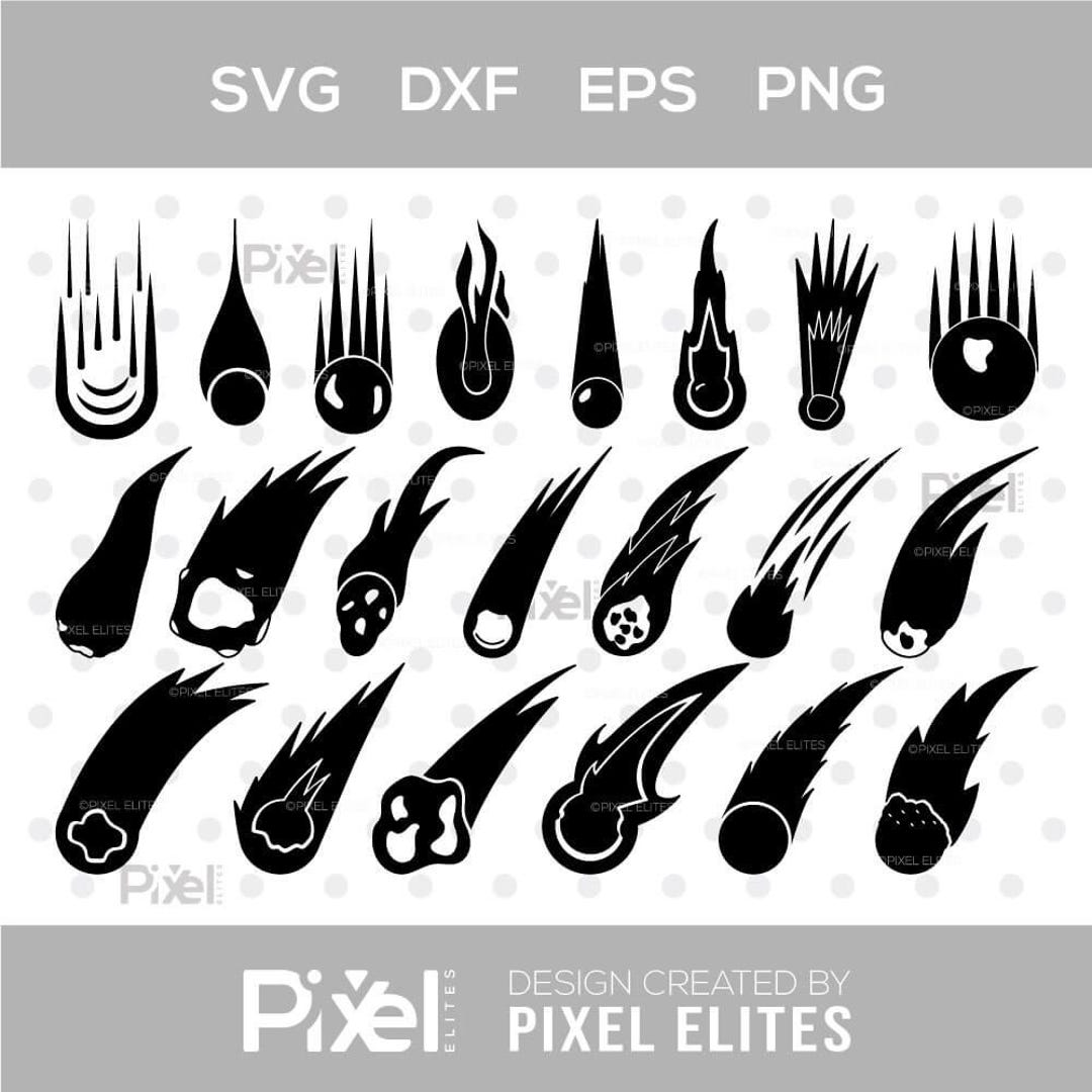 Comet SVG Bundle: Meteor, Asteroid Silhouette (digital Download) - Etsy