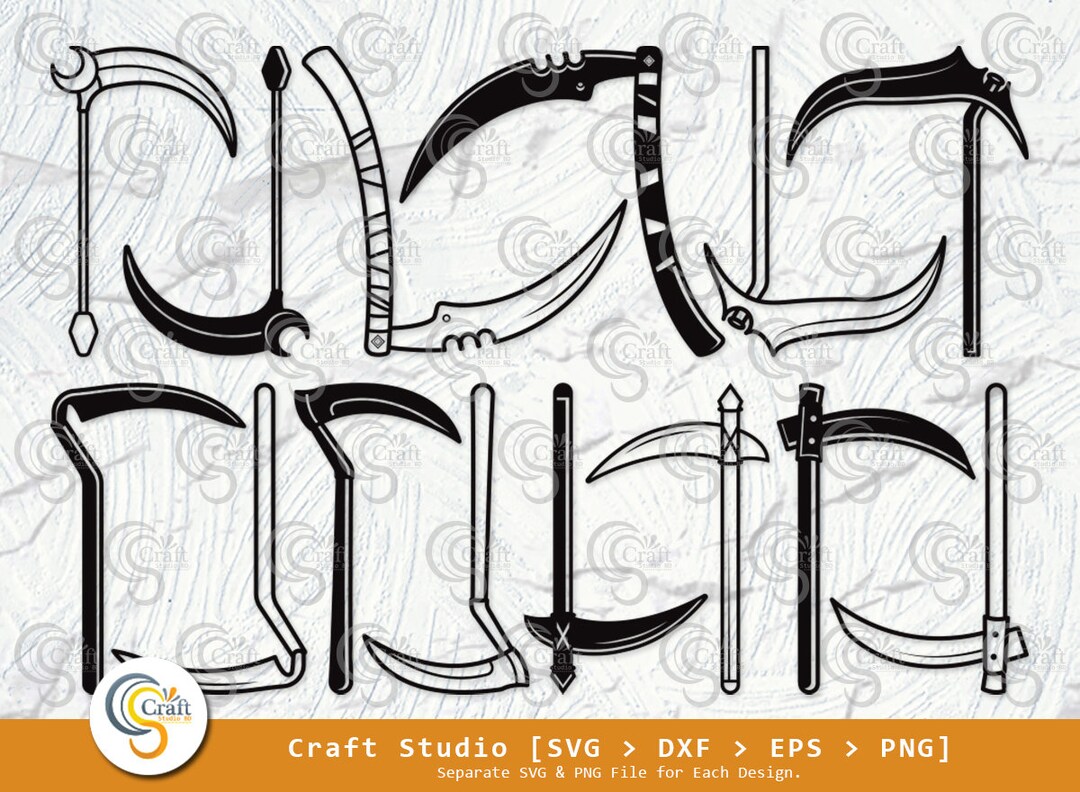 Scythe Silhouette, Scythe Outline Svg, Death Svg, Grim Reaper Svg ...