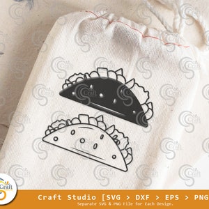 Taco Silhouette Taco SVG Mexican Food Svg Snacks Items Svg - Etsy