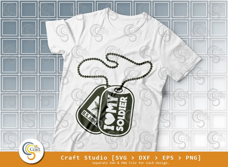 I Love My Soldier SVG File for Cricut US Army Dog Tag - Etsy
