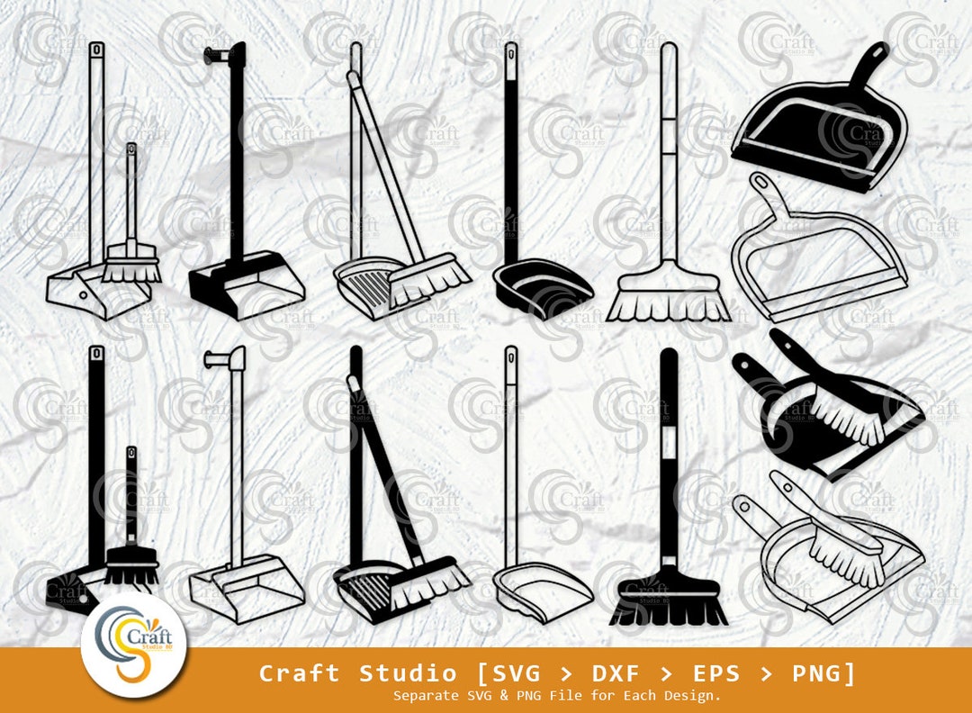 Dustpan SVG, Dustpan Silhouette, Broom and Dustpan Svg, Broom Svg ...
