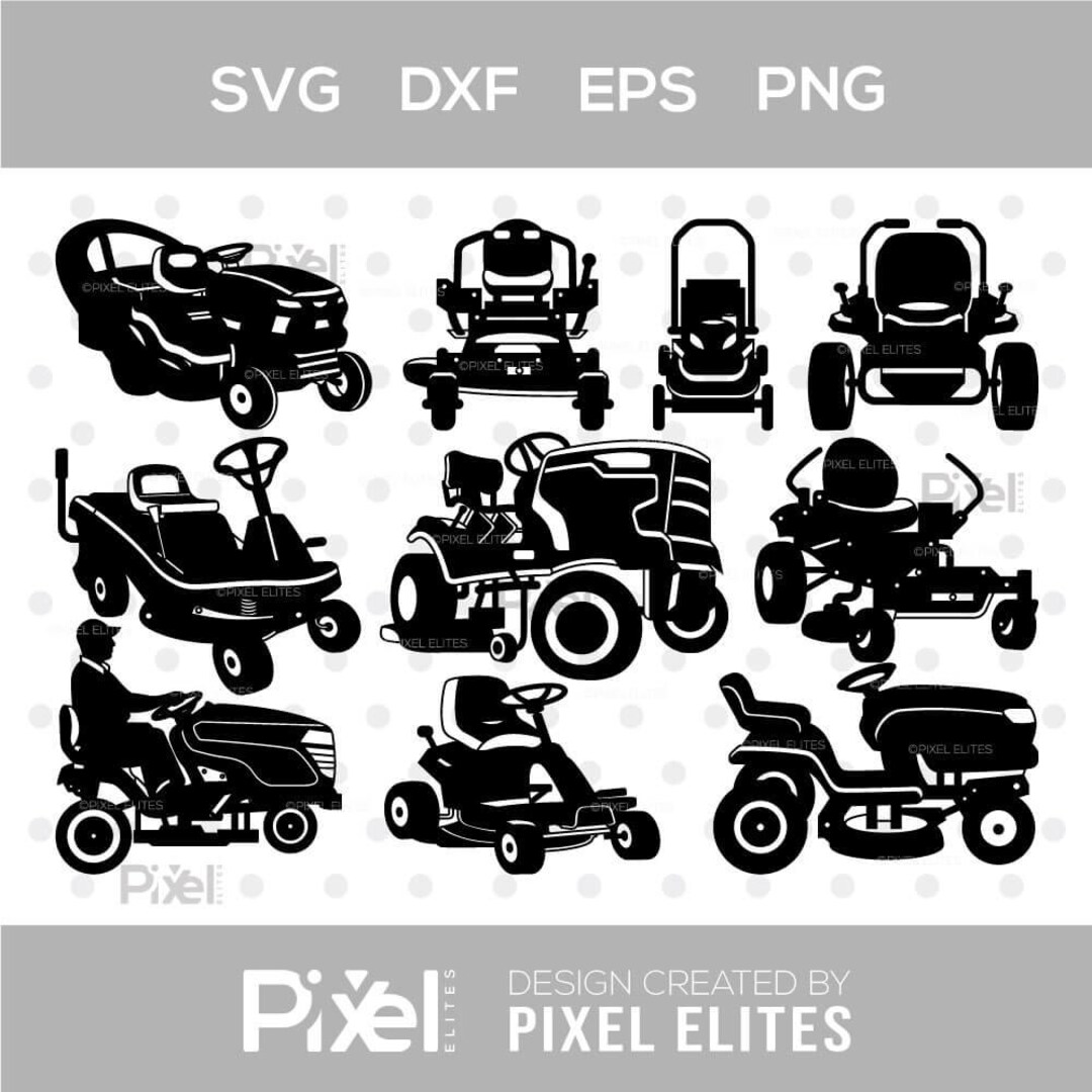 Riding Lawn Mower SVG Bundle: Landscaping & Yard Work Clipart (digital ...