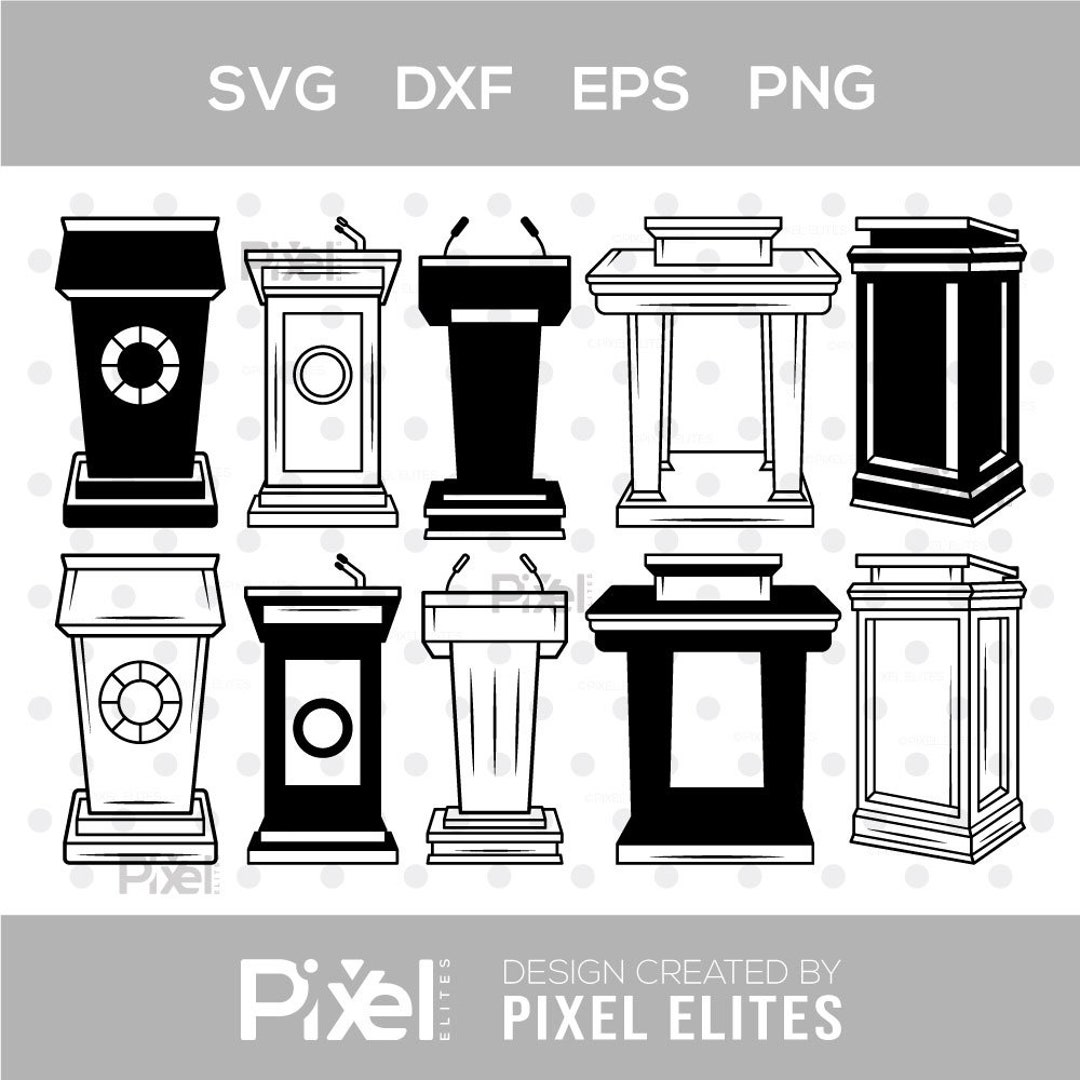 Paquete de archivos SVG de podio/diseño de silueta de atril para ...