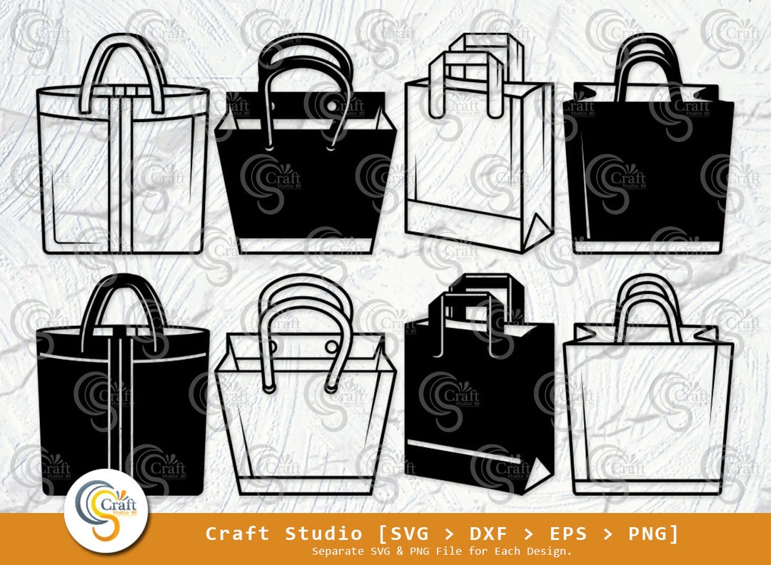 Paper Bag Silhouette, Paper Bag SVG, Shopping Bag Svg, Paper Bag Icon ...