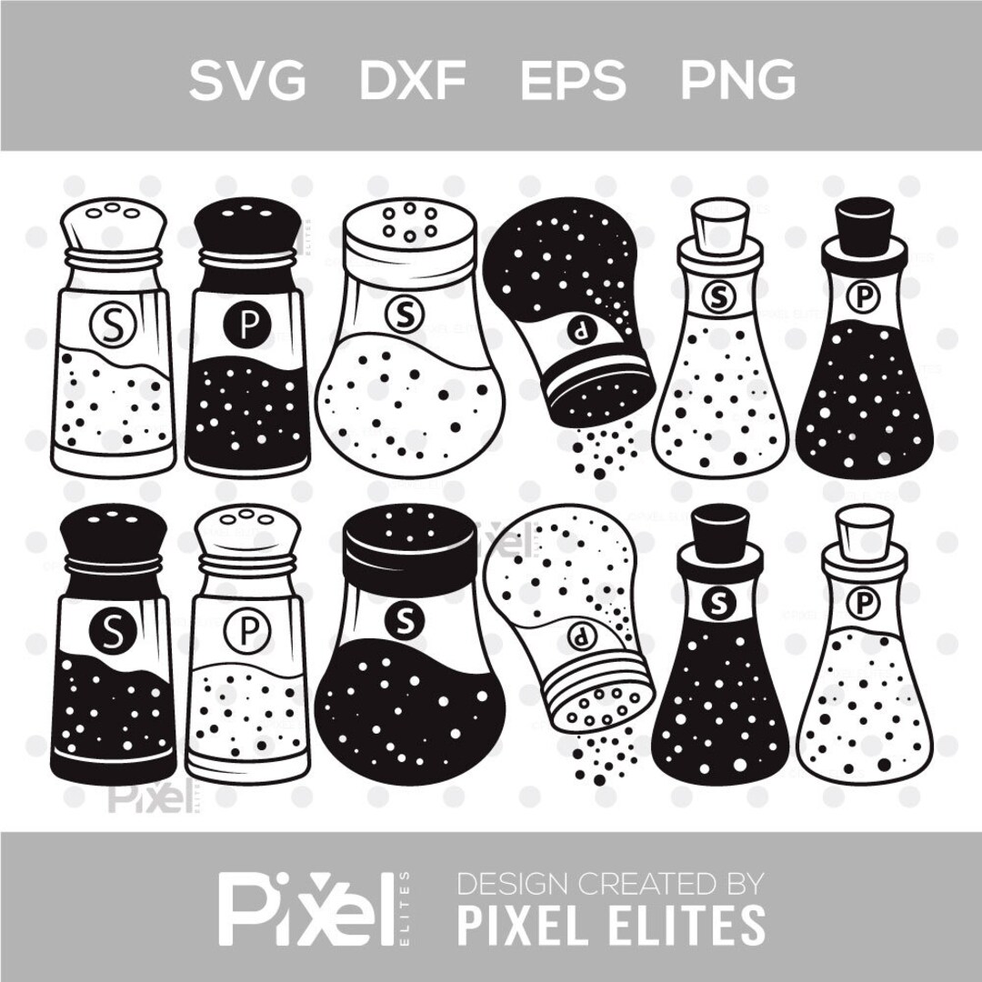 Salt and Pepper Silhouette, Salt and Pepper SVG, Salt Svg, Pepper Svg ...