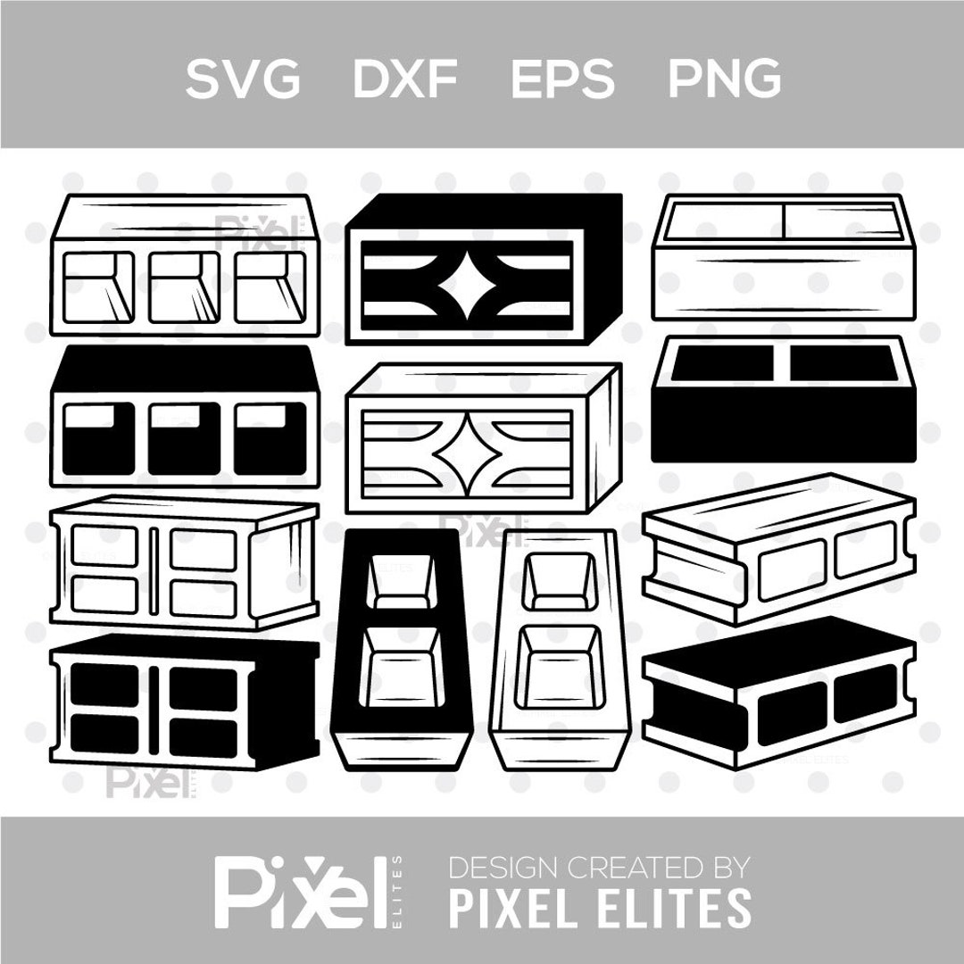 Cinder Block Silhouette, Cinder Block Svg, Building Blocks Svg ...