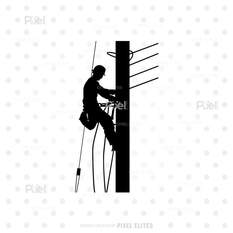 Lineman Silhouette Svg | Electrician Utility Worker Cut File (svg, Dxf ...