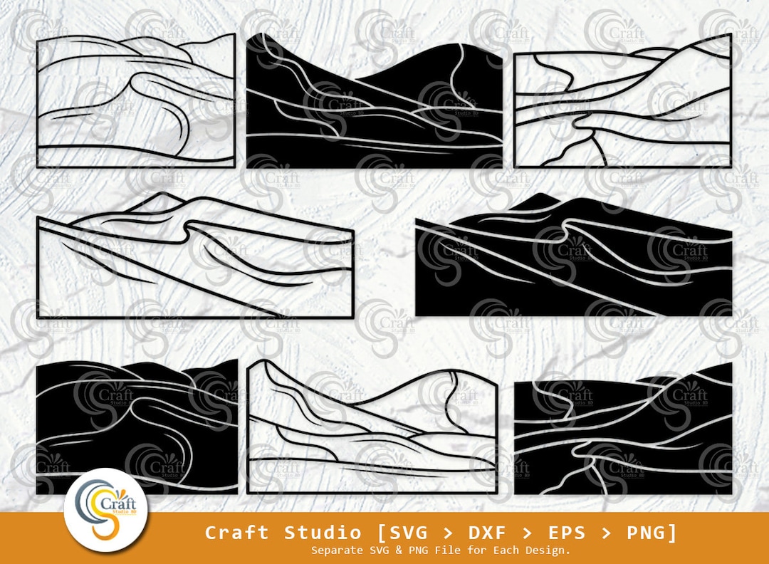 Sand Dunes SVG, Sand Dunes Silhouette, Desert Svg, Rolling Sand Dune ...