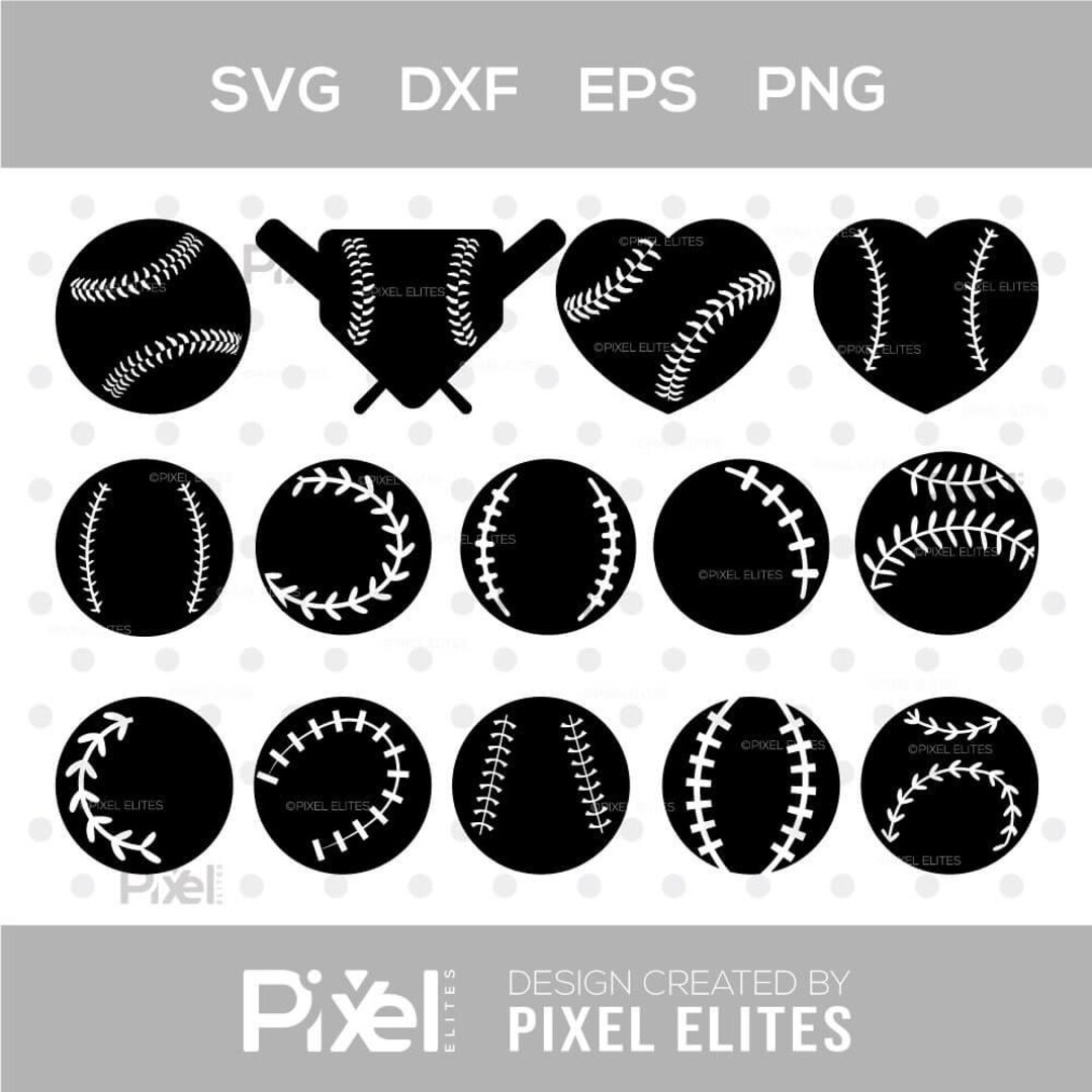 Baseball SVG Cut File Bundle: Sports Silhouette Clipart (digital ...