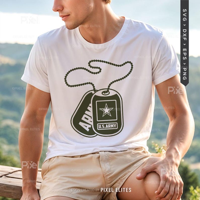 US Army Dog Tags SVG Cut File: Military Sublimation (digital Download ...