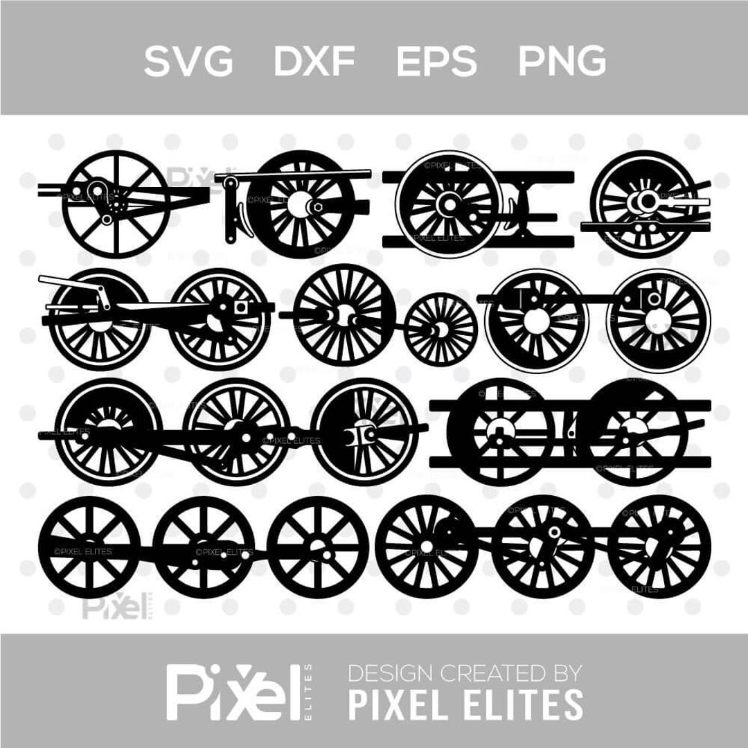 Train Wheel SVG Bundle: Cricut Cut Files for Railway Crafts (digital ...