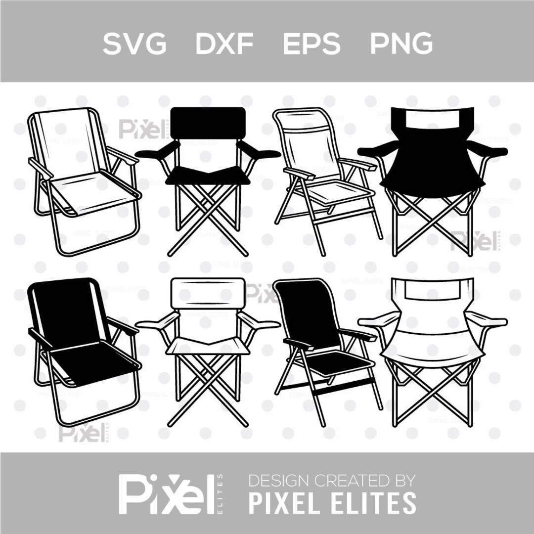 Camping Chair Silhouette, Chair Svg, Beach Chair Svg, Camping Chair ...