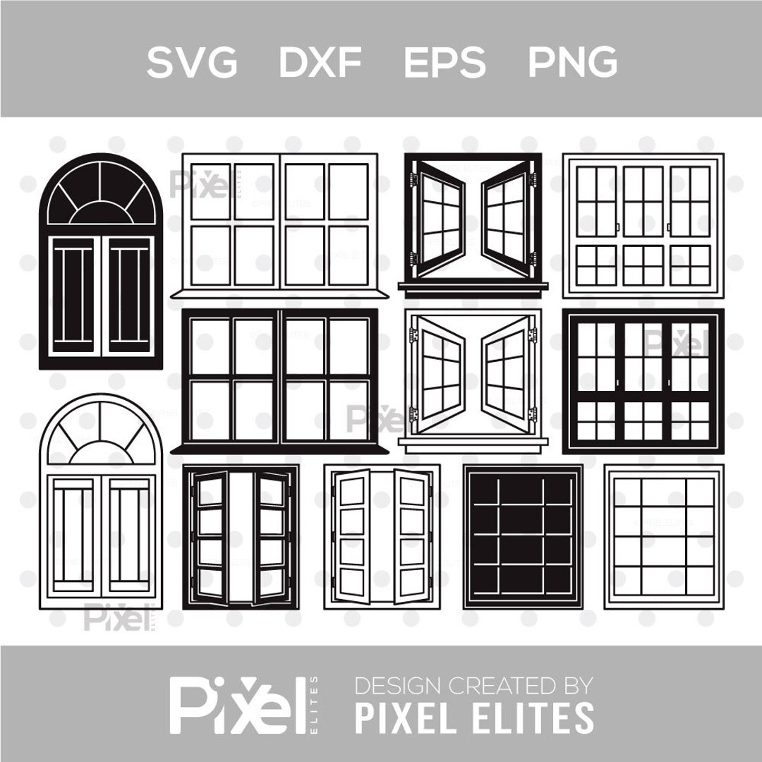 Window Silhouette, Casement Svg, Windows Frame Svg, Gothic Windows Svg ...