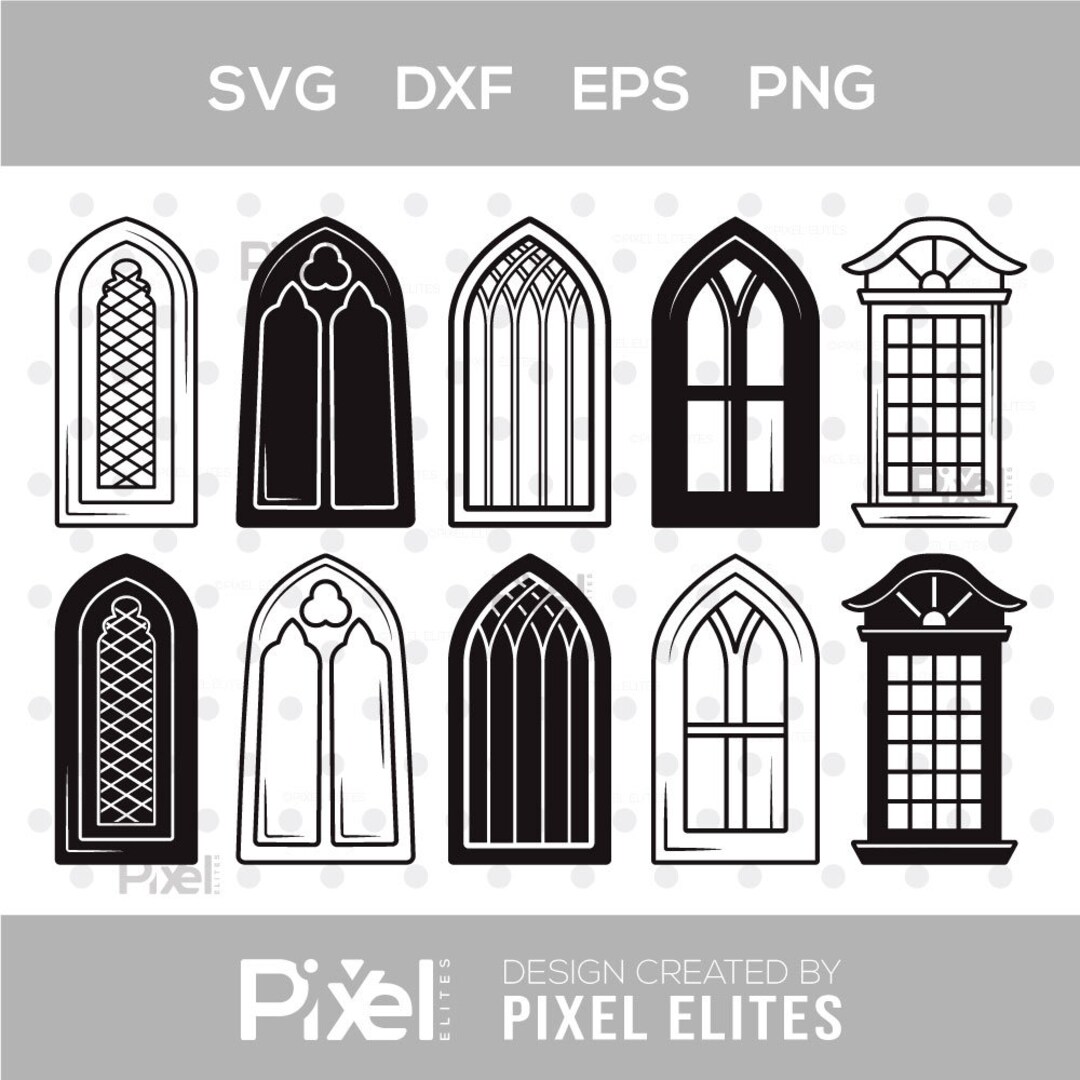 Church Windows Silhouette, Church Windows Svg, Gothic Windows Icon Svg ...