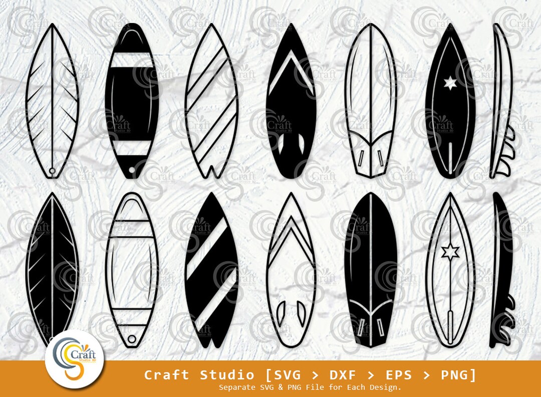 Surfboard Silhouette, Surfboard SVG, Boogie Board Svg, Beach Board Icon ...