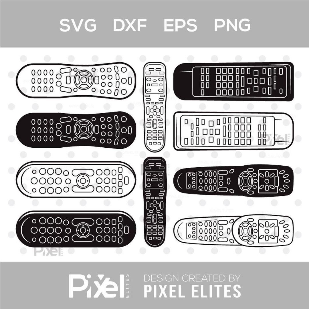 Remote Control Silhouette SVG Bundle, TV Remote SVG, Remote Button ...