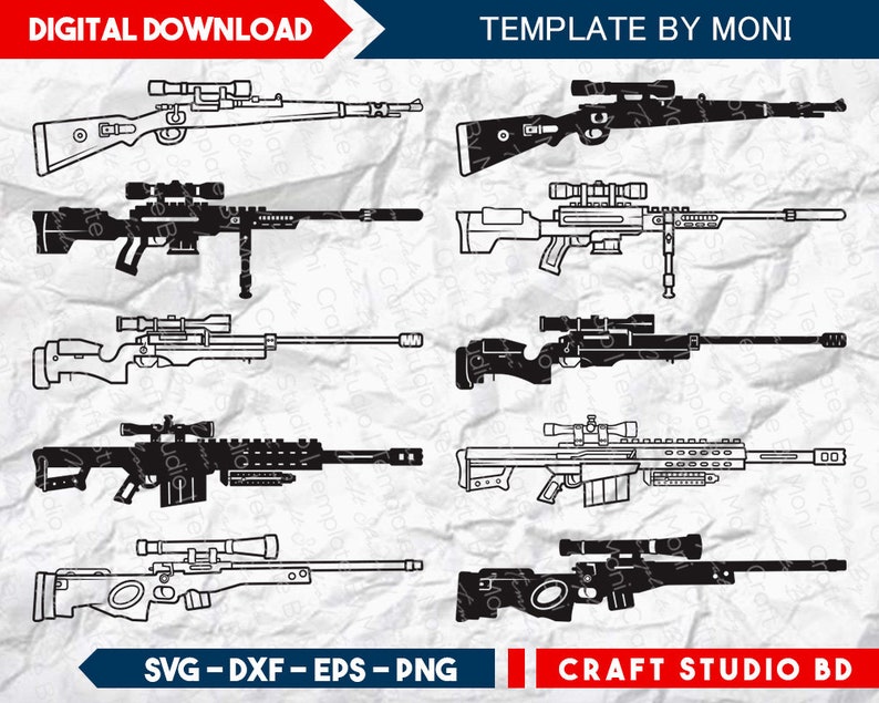 Sniper Rifles Silhouette Sniper Rifles SVG Arctic Warfare | Etsy