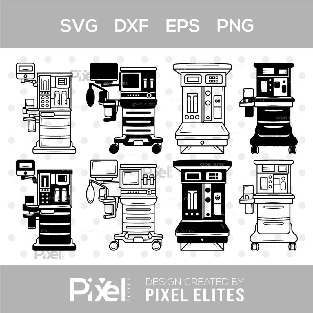 Anesthesia Machines Svg Silhouette - Medical Devices Cricut Cut Files ...