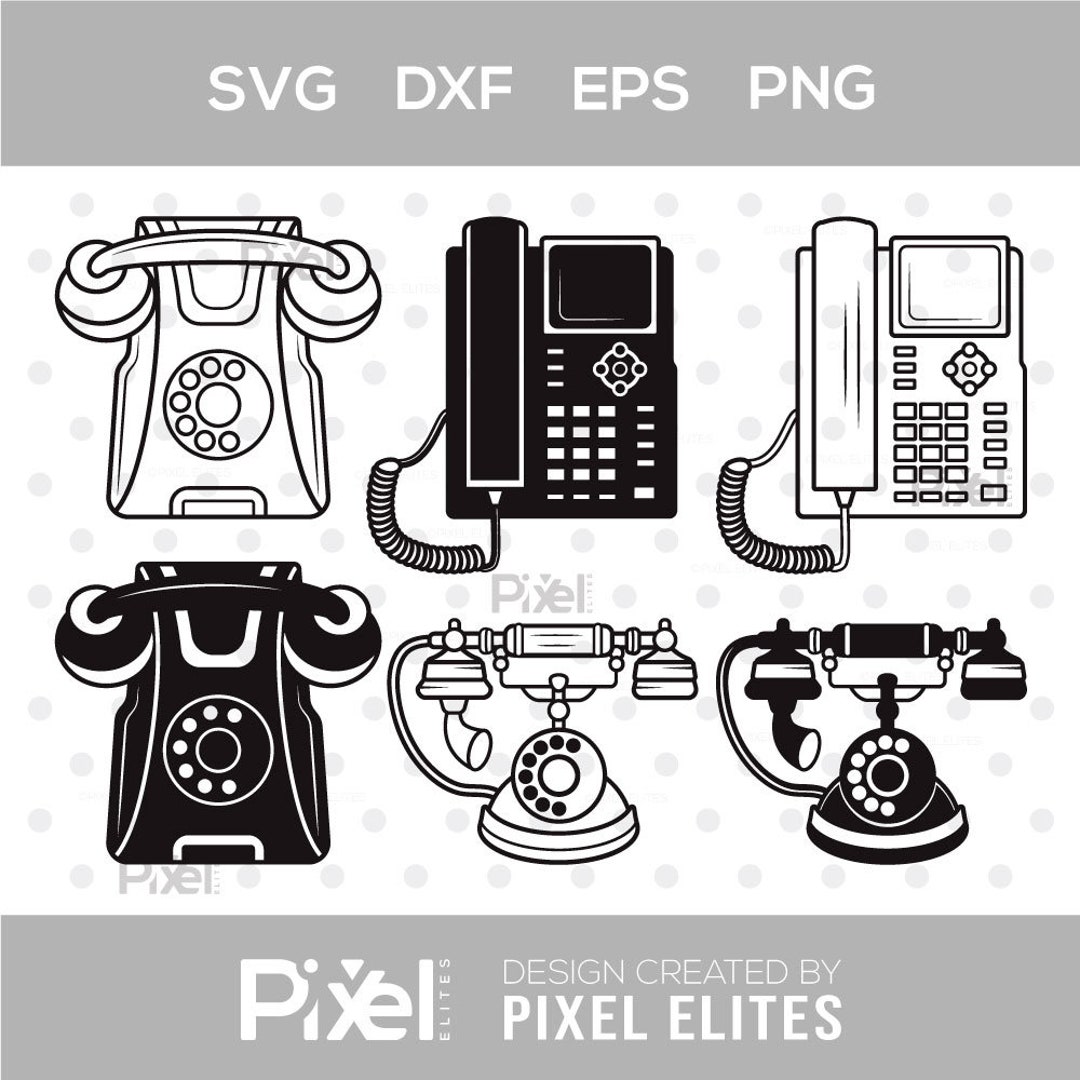 Telephone Silhouette, Telephone SVG, Dial Phone Svg, Vintage Phone Svg ...
