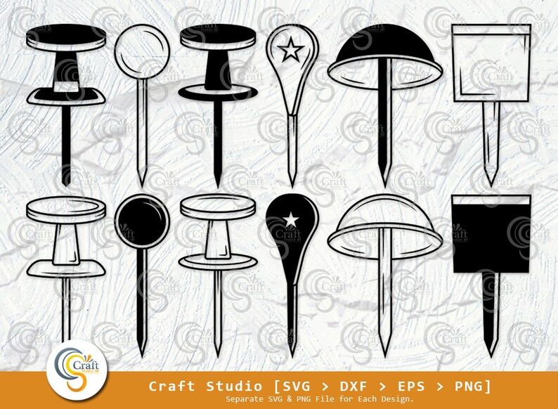 Push Pin SVG Pin Silhouette Drawing Pin Svg Thumbtack Svg - Etsy
