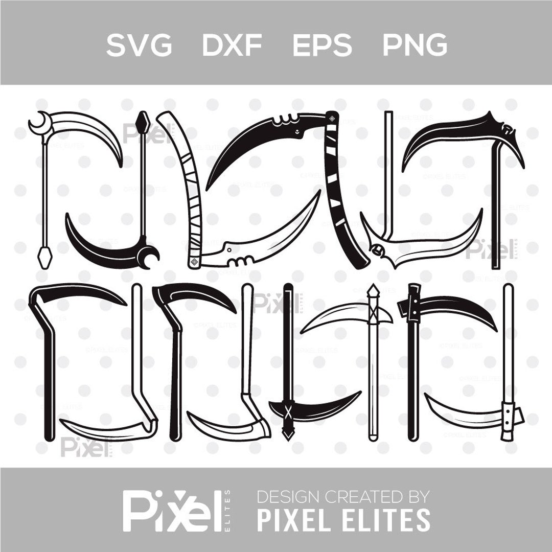 Scythe Silhouette, Scythe Outline Svg, Death Svg, Grim Reaper Svg ...