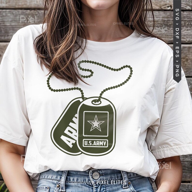 US Army Dog Tags SVG Cut File: Military Sublimation (digital Download ...