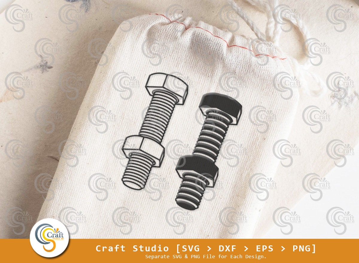 Bolt Screw Silhouette Screw Svg Hardware Tool Svg Bolt Svg - Etsy Canada