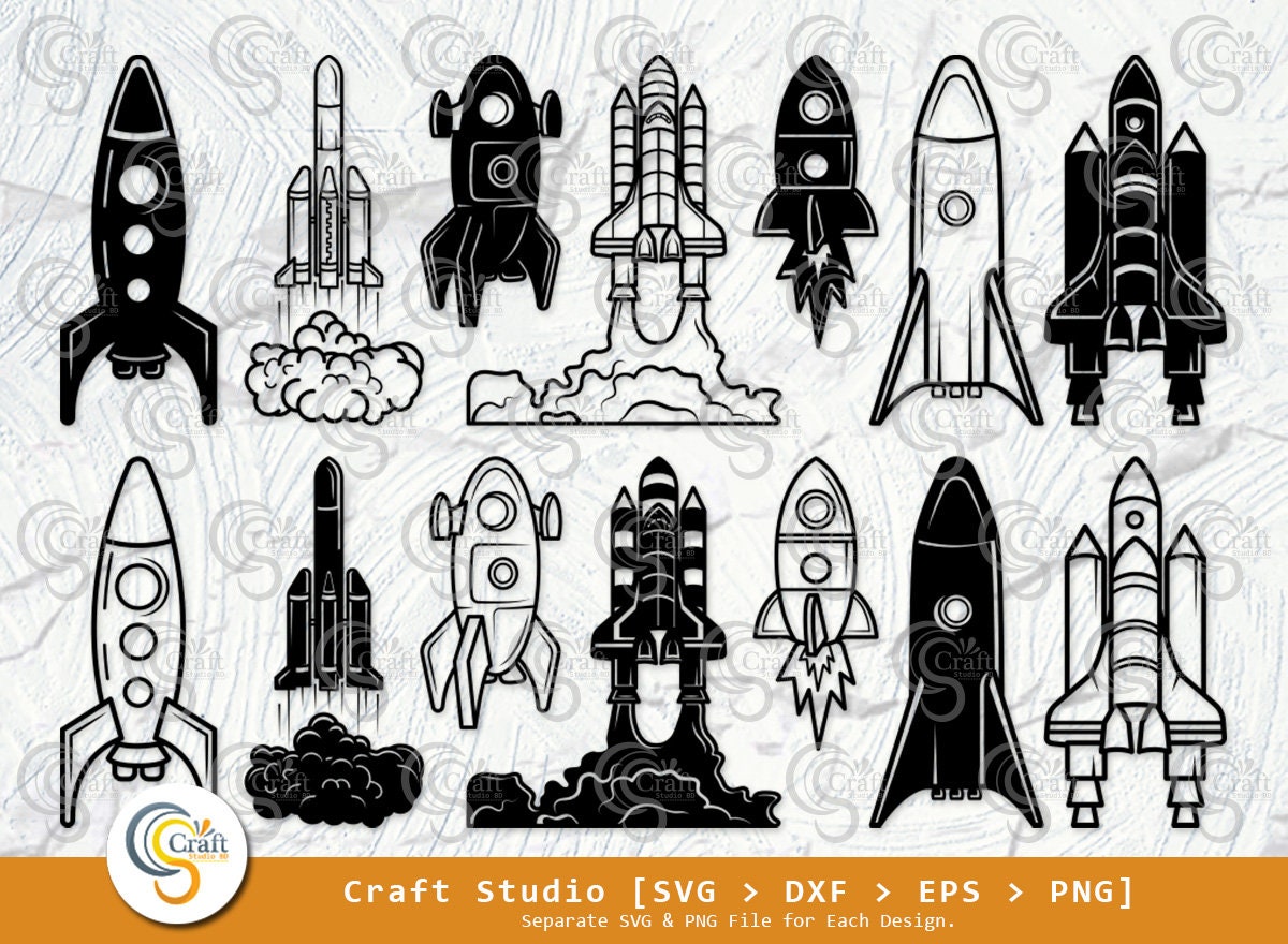 Rocket Silhouette Rocket SVG Rocket Ship Svg Spaceship Svg - Etsy