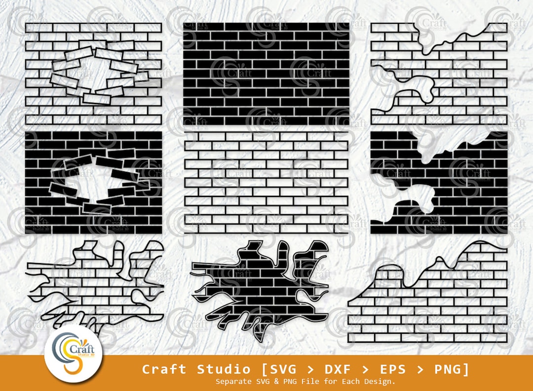 Brick Wall Silhouette, Brick Wall SVG, Brick Svg, Wall Svg, Brick ...