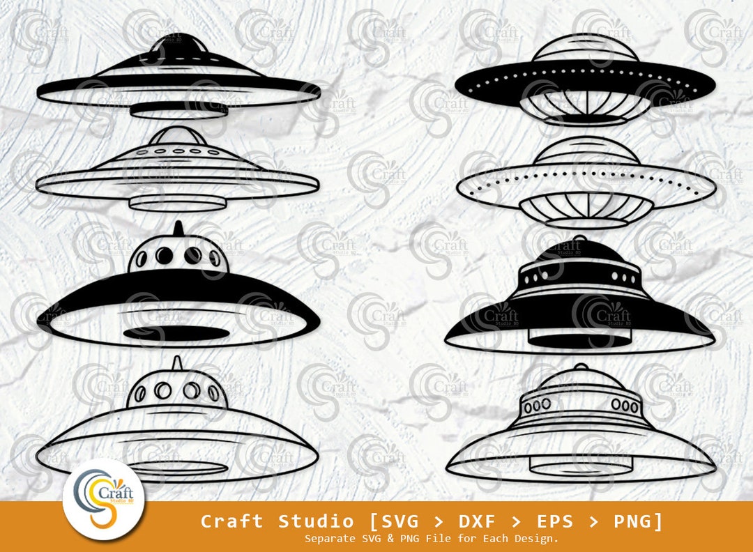 UFO SVG, Flying Saucer Silhouette, Alien Invasion Svg, Alien Spaceship ...
