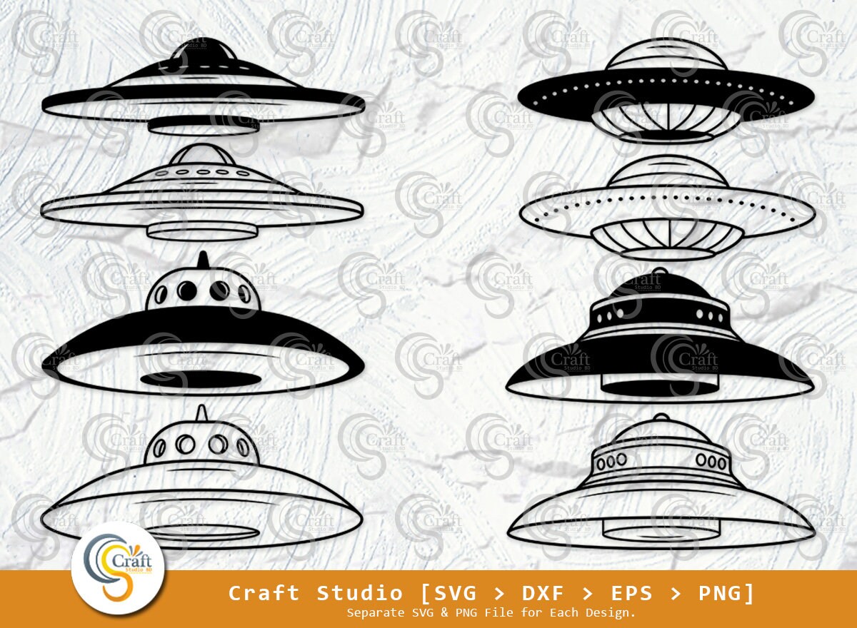 UFO SVG Flying Saucer Silhouette Alien Invasion Svg Alien - Etsy