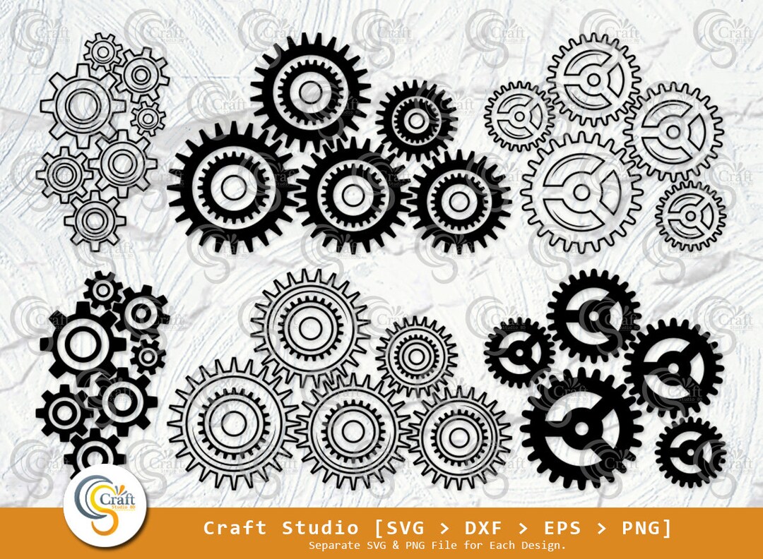 Growing Gears Silhouette, Metal Gears Svg, Machine Gear Svg, Cogs and ...
