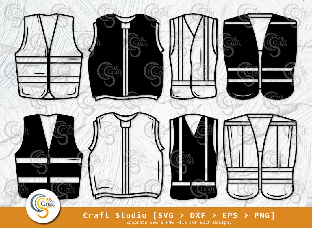 Safety Vest SVG, Vest Silhouette, Construction Vest Svg, Protective ...