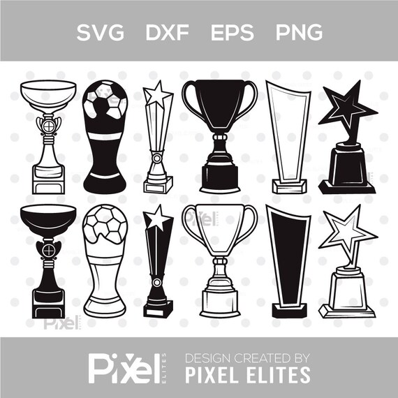 Silueta Vectorial De Trofeo Trophy And Stars Silhouette Graphic Stock